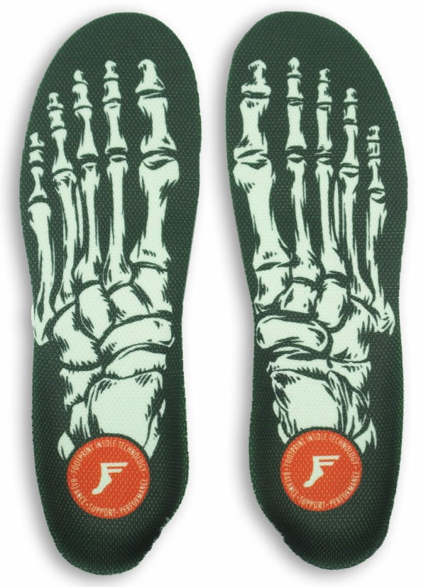 FOOTPRINT KINGFOAM ELITE MID ACTION SPORTS GEL SKELETON BLACK INSOLES ...