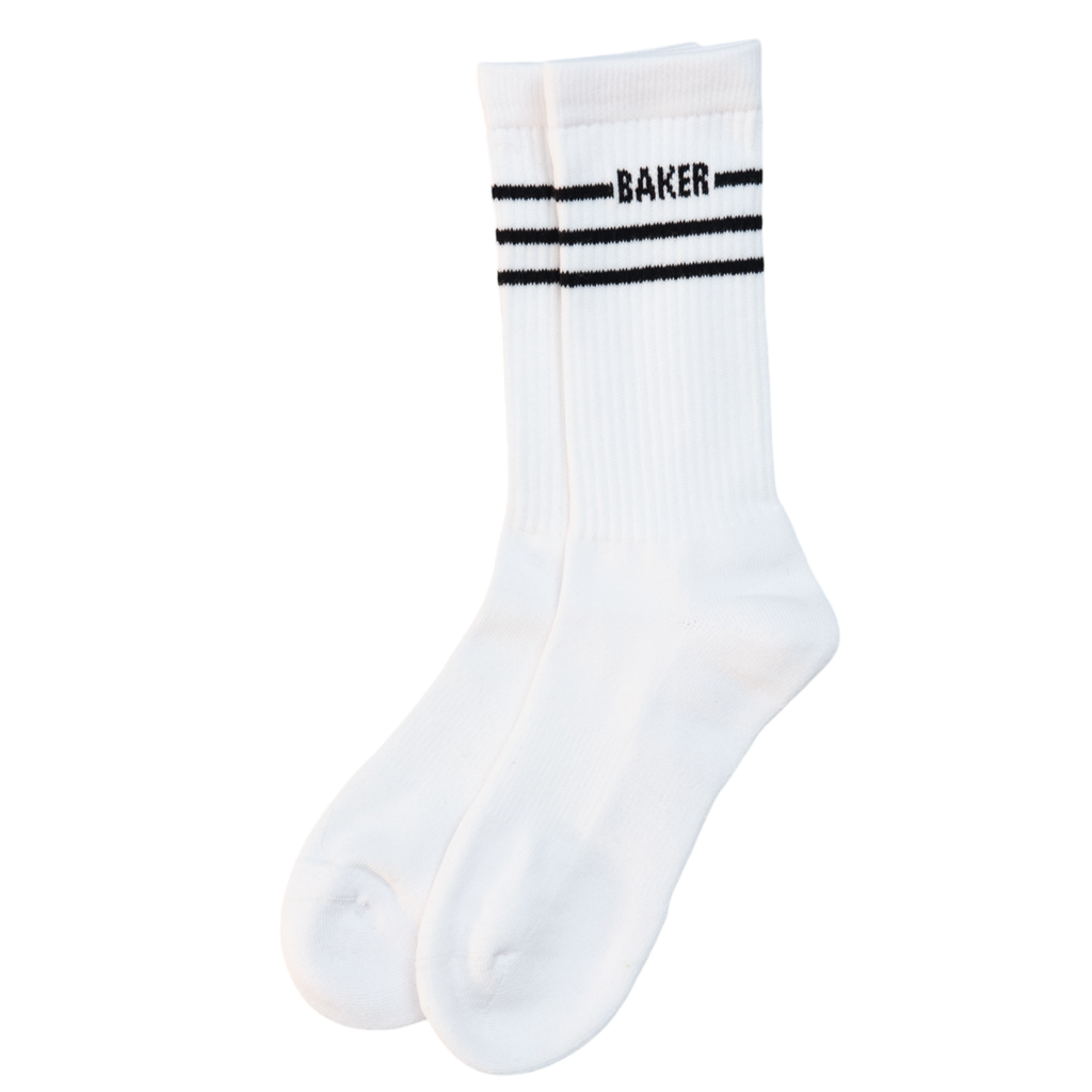 BAKER MINI STRIPE SOCKS WHITE | AWH Sales