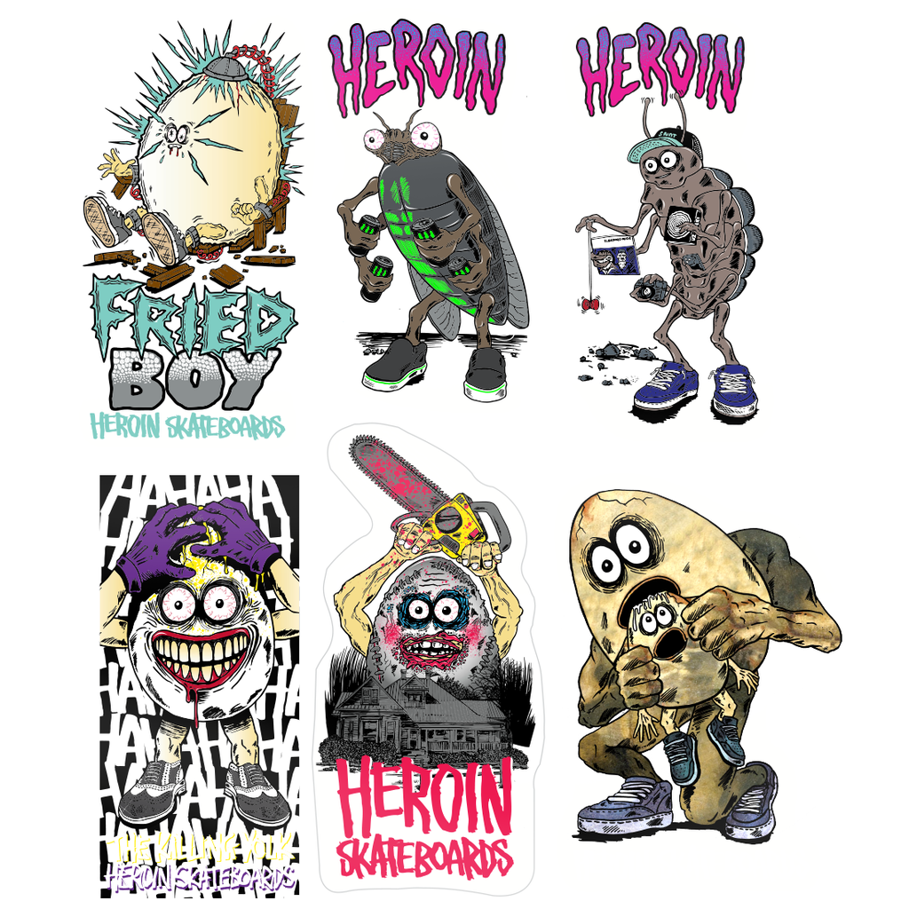HEROIN FRIED BOY ASSORTED 12CT STICKER PACK | AWH Sales