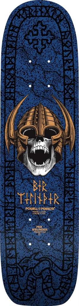 POWELL PER WELINDER NORDIC SKULL FREESTYLE SHAPED DECK NAVY/GOLD 7.25 X ...